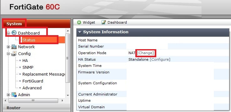 Fortigate L2モード(トランスペアレントモード)GUI設定方法: NETWORK×NETWORK