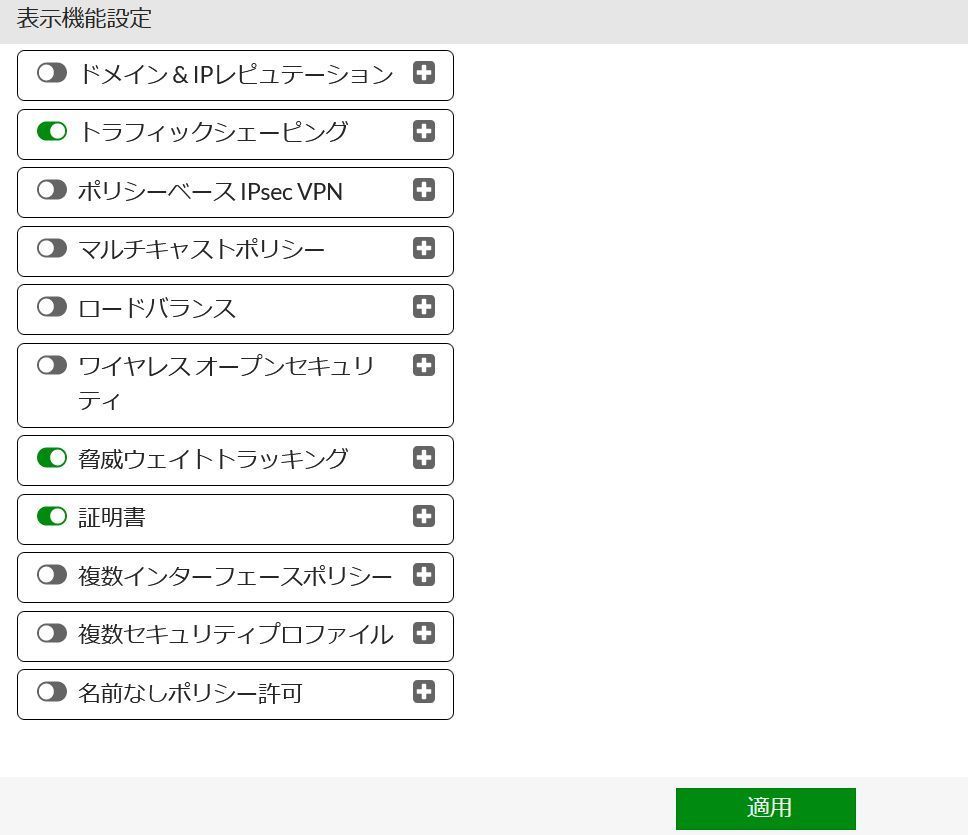 Fortigate 表示機能設定: NETWORK×NETWORK